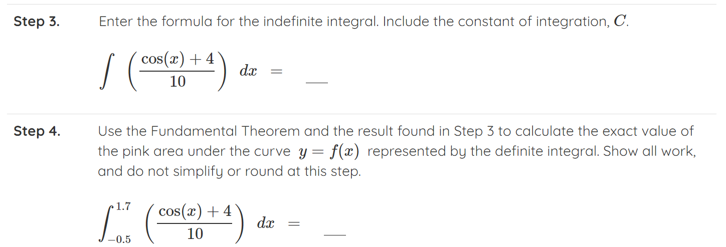 Solved Step 3. ﻿Enter the formula for the indefinite | Chegg.com