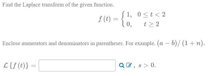 Solved Find the Laplace transform of the given function. | Chegg.com