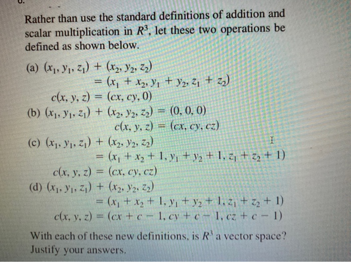 Solved Rather than use the standard definitions of addition | Chegg.com