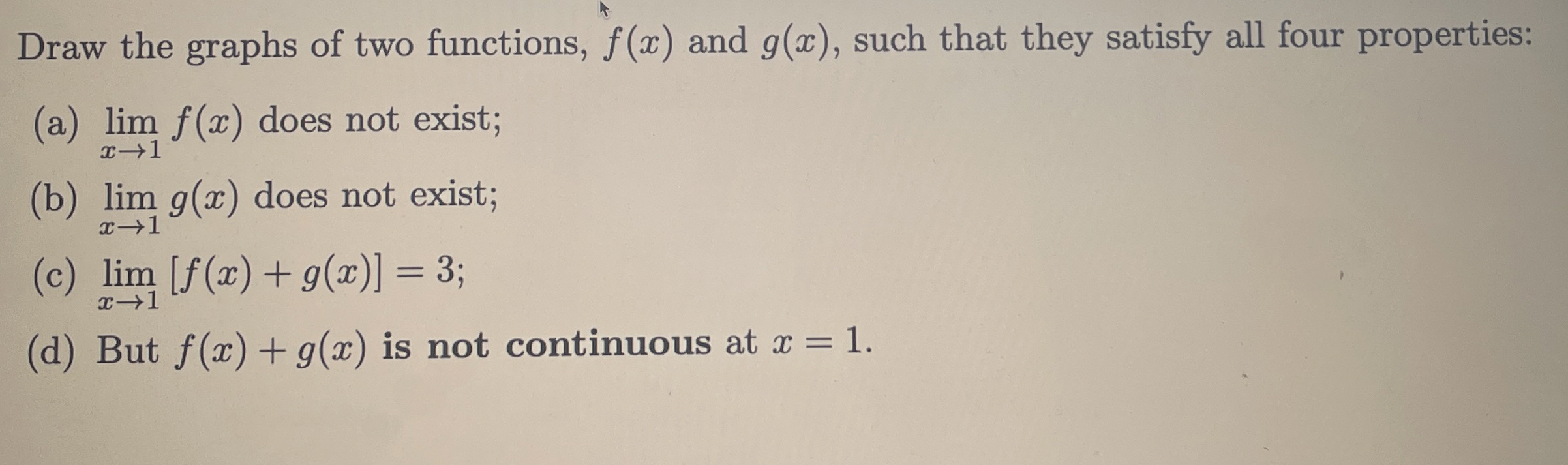 Solved Draw the graphs of two functions, f(x) ﻿and g(x), | Chegg.com