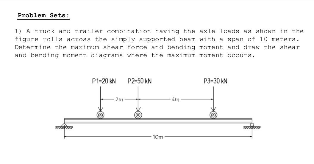 Solved Problem Sets: 1) A truck and trailer combination | Chegg.com