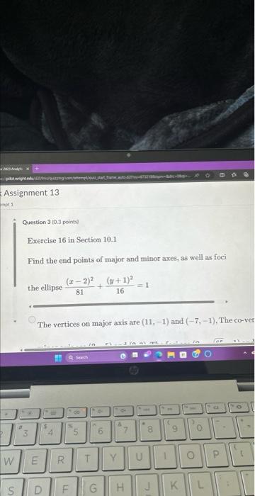 Solved Exercise 16 in Section 10.1 Find the end points of | Chegg.com