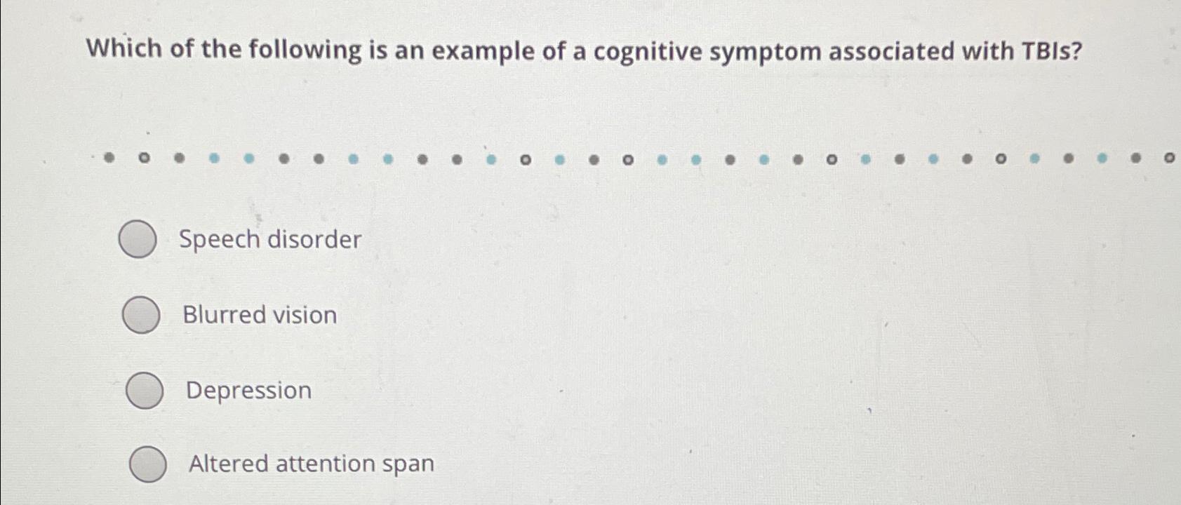 Solved Which of the following is an example of a cognitive | Chegg.com