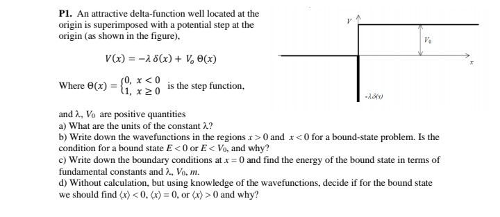 Solved V. -1860) P1. An attractive delta-function well | Chegg.com