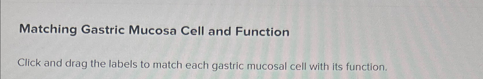 Solved Matching Gastric Mucosa Cell and FunctionClick and | Chegg.com