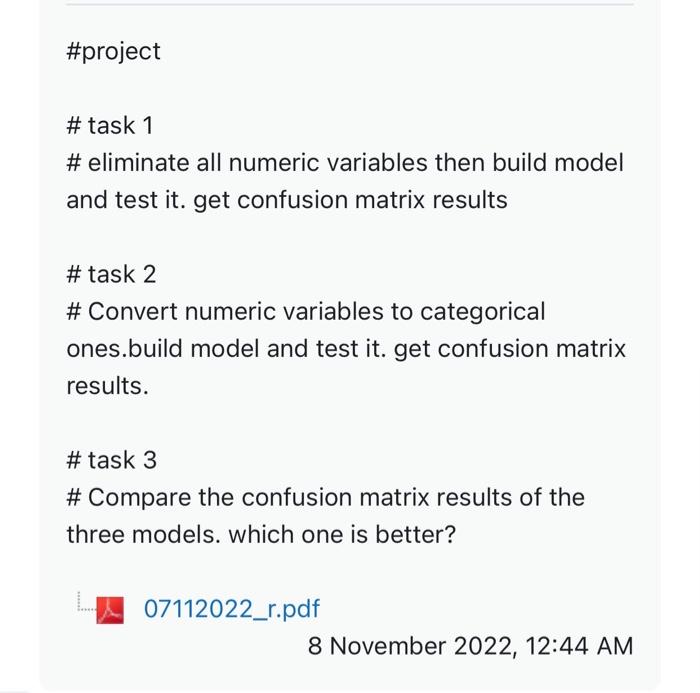 Solved \#project \# task 1 \# eliminate all numeric | Chegg.com