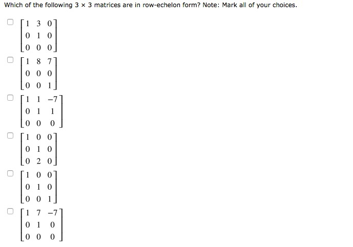 Solved Which of the following 3 x 3 matrices are in | Chegg.com