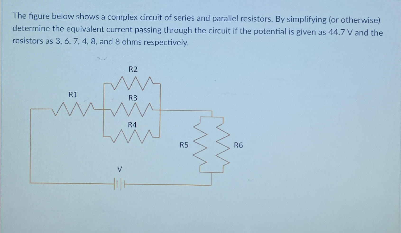Solved The figure below shows a complex circuit of series | Chegg.com