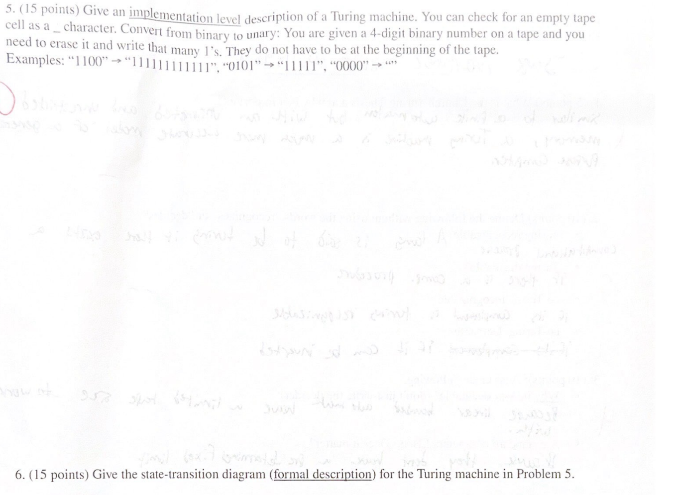 Solved Do question 6. ﻿Give the sate transition diagram | Chegg.com