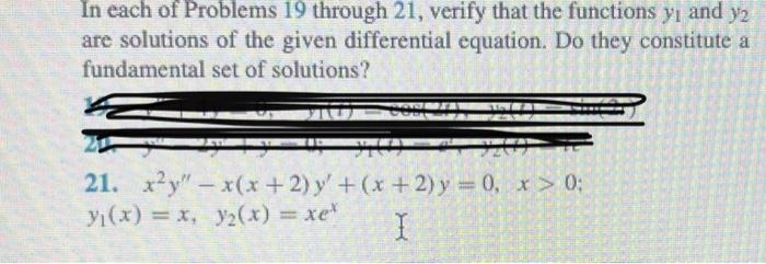 Solved In each of Problems 19 through 21, verify that the | Chegg.com
