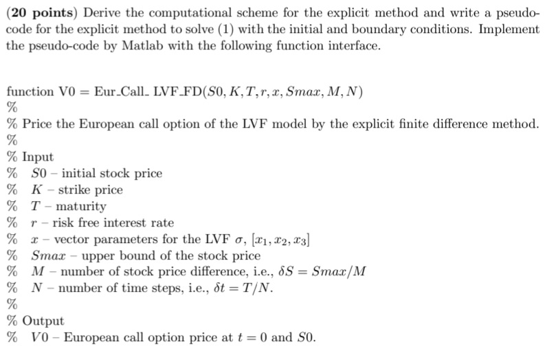 Solved (20 ﻿points) ﻿Derive the computational scheme for the | Chegg.com