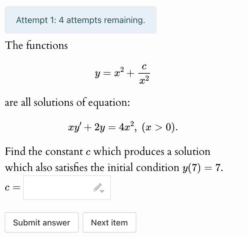 Solved Attempt 1: 4 ﻿attempts remaining.The | Chegg.com