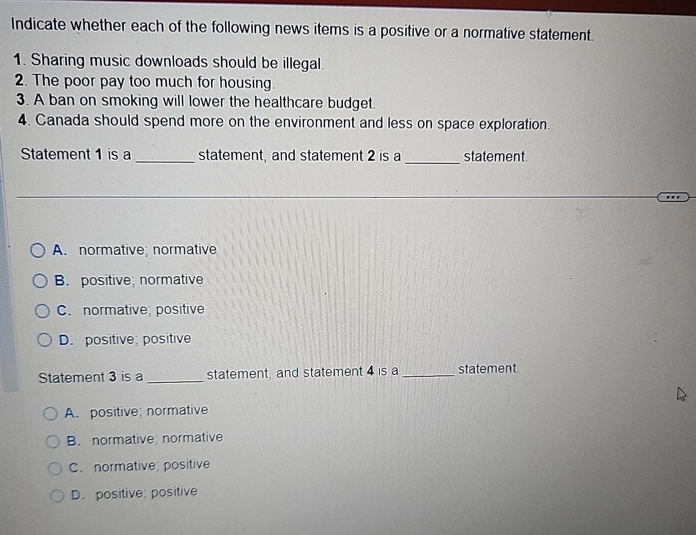 Solved Indicate whether each of the following news items is | Chegg.com