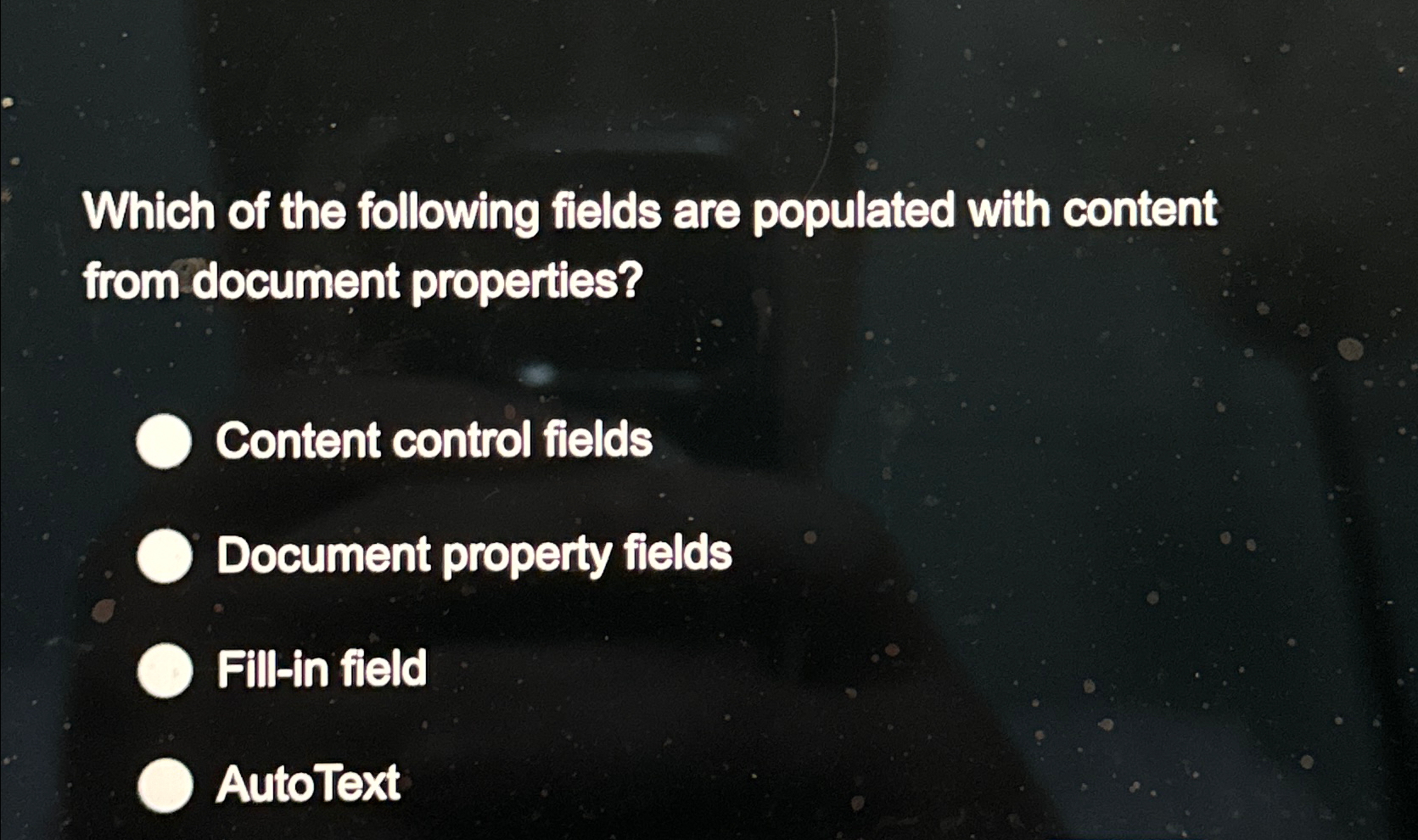 Solved Which of the following fields are populated with | Chegg.com