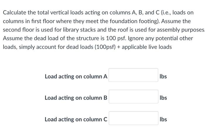 Solved Calculate the tributary areas for columns A, B, and C | Chegg.com