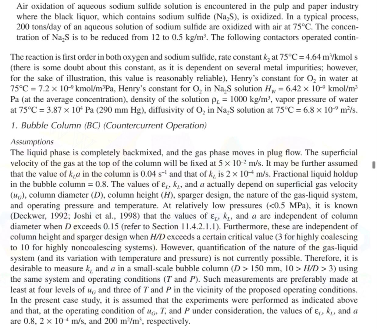 Solved Air oxidation of aqueous sodium sulfide solution is | Chegg.com