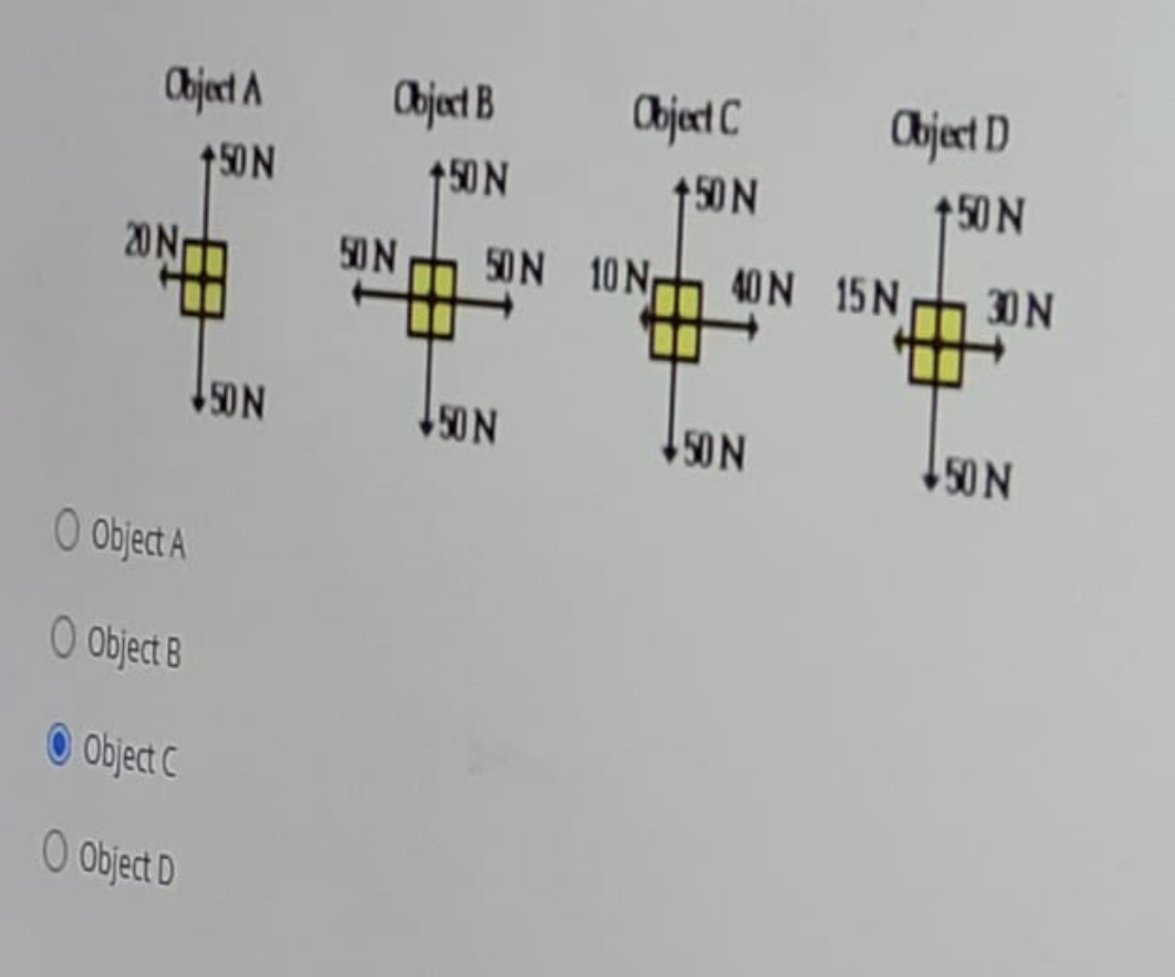 Solved Which will have a greater acceleration? O Object | Chegg.com