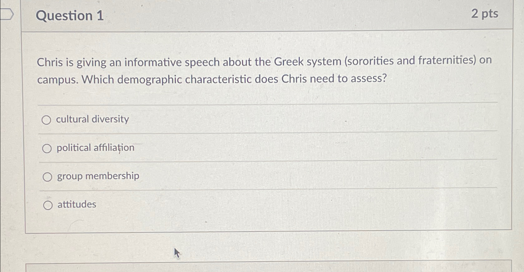 Solved Question 12 ﻿ptsChris is giving an informative speech | Chegg.com
