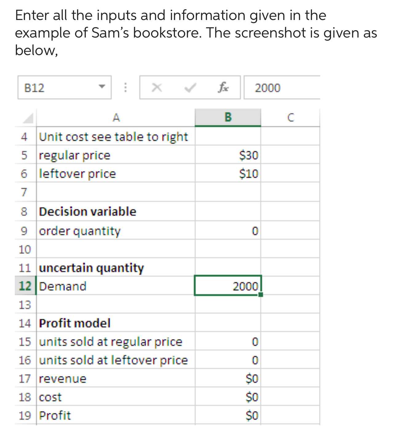 Solved Enter all the inputs and information given in the | Chegg.com