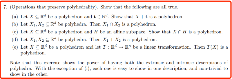 Solved (Operations that preserve polyhedrality). ﻿Show that | Chegg.com