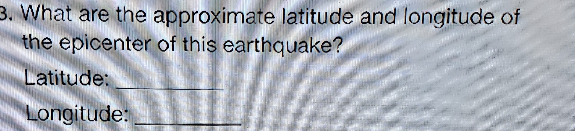 Solved What are the approximate latitude and longitude of | Chegg.com