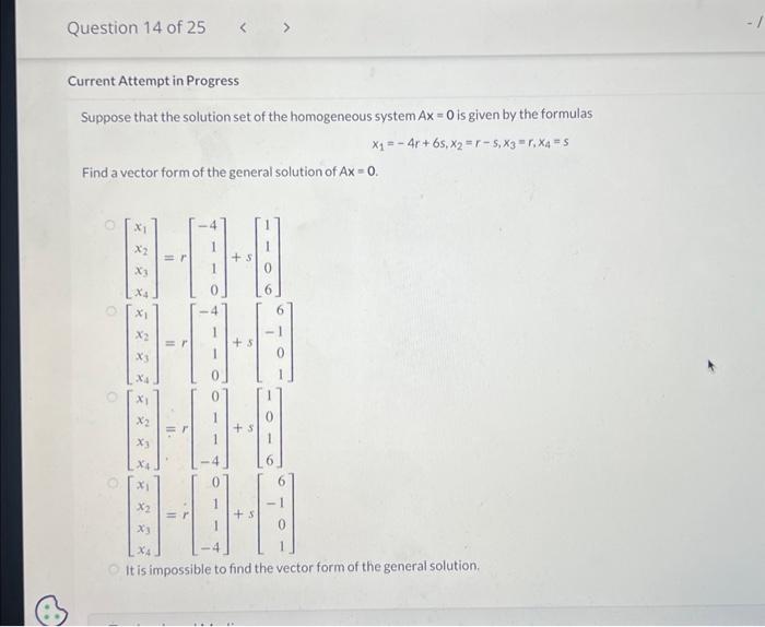 Solved Suppose that the solution set of the homogeneous | Chegg.com