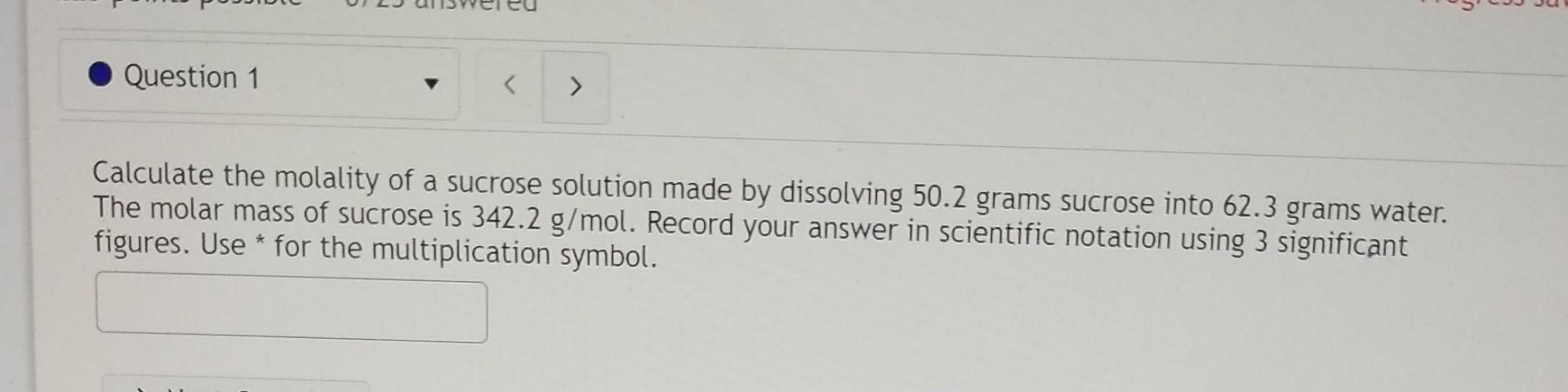 Solved Calculate the molality of a sucrose solution made by | Chegg.com