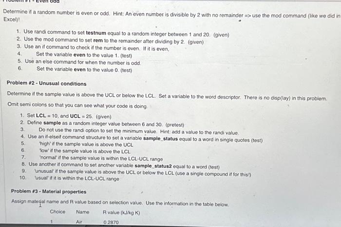 Solved Determine if a random number is even or odd. Hint: An | Chegg.com