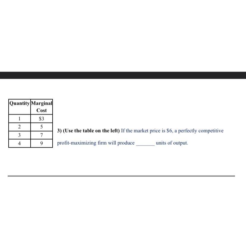 Solved \table[[Quantity,\table[[Marginal],[Cost]]],[1,$3 | Chegg.com