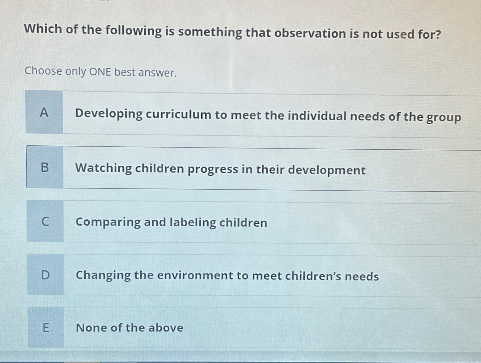 Solved Which of the following is something that observation | Chegg.com