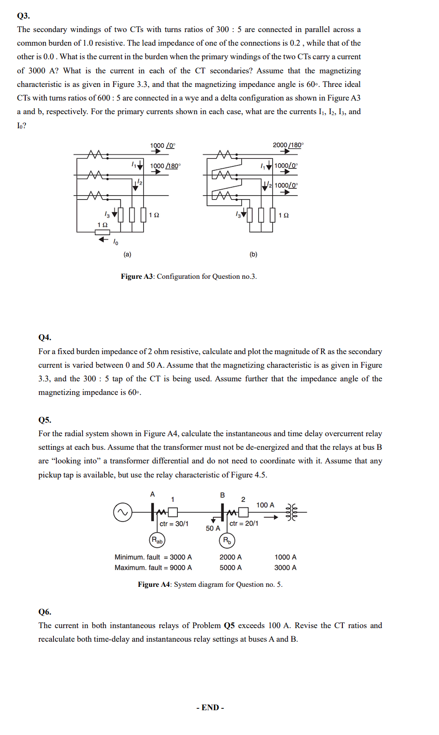 Solved Q3.The secondary windings of two CTs with turns | Chegg.com