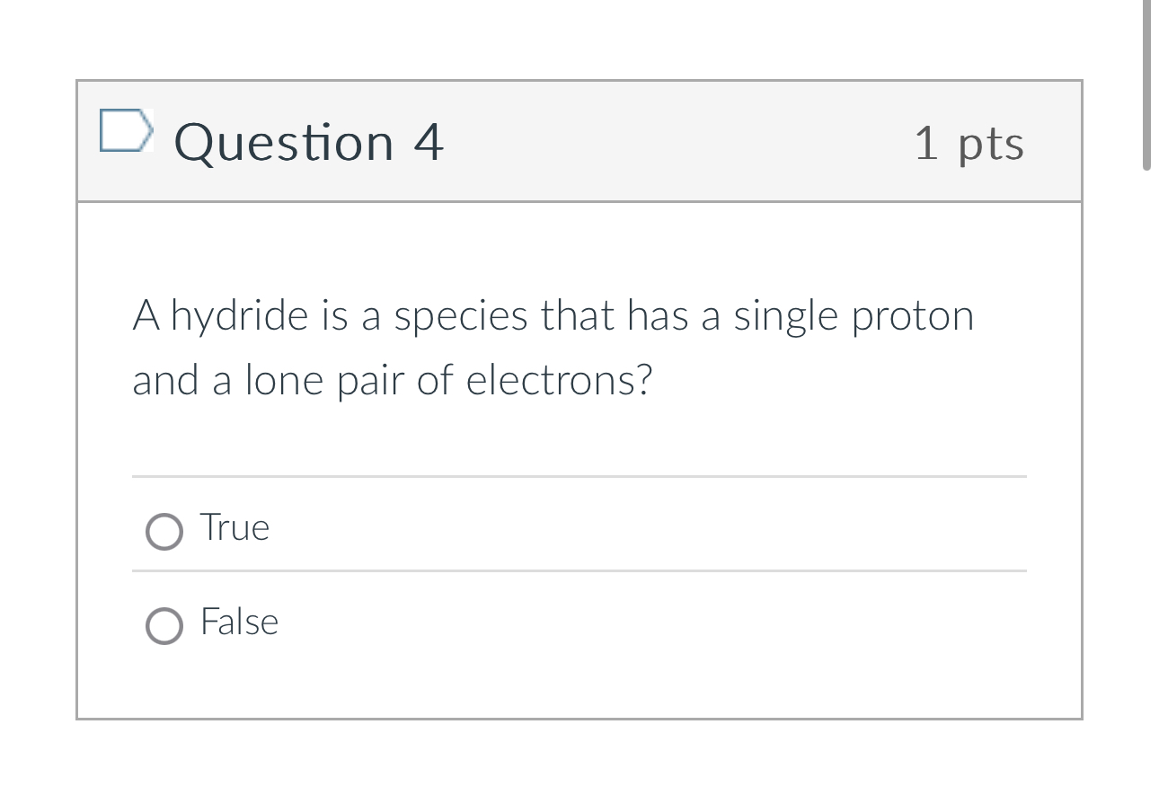 Solved Question 41 ﻿ptsA hydride is a species that has a | Chegg.com