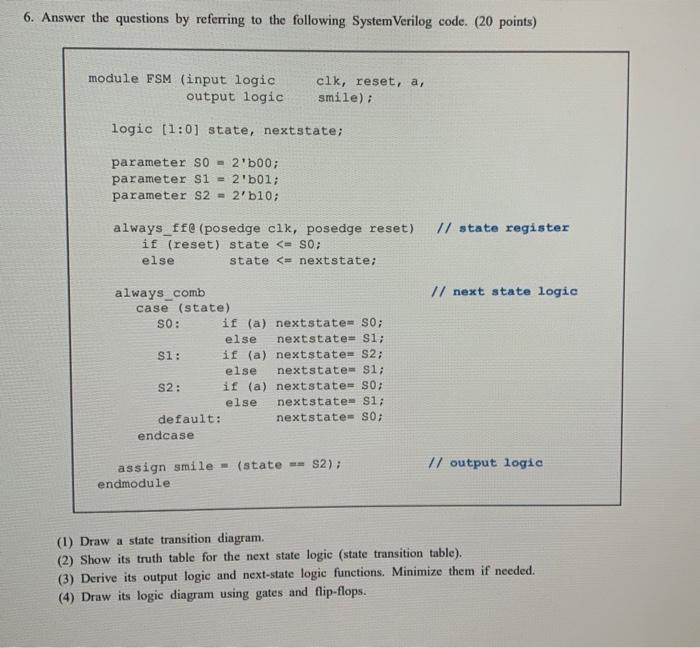 Solved 6. Answer the questions by referring to the following | Chegg.com