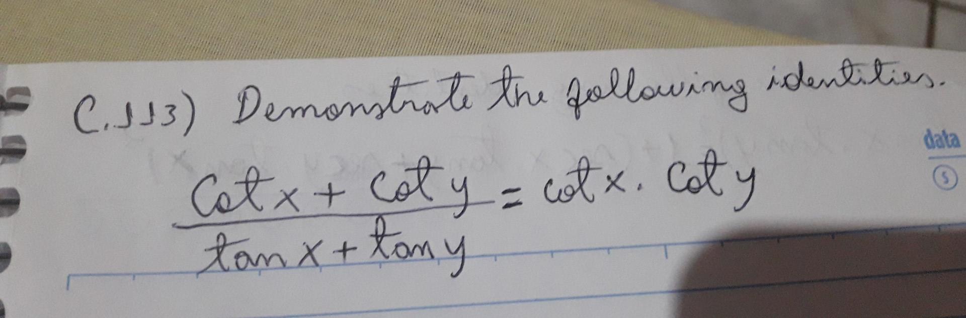 Solved dalla C. J13) Demonstrate the following identities. | Chegg.com