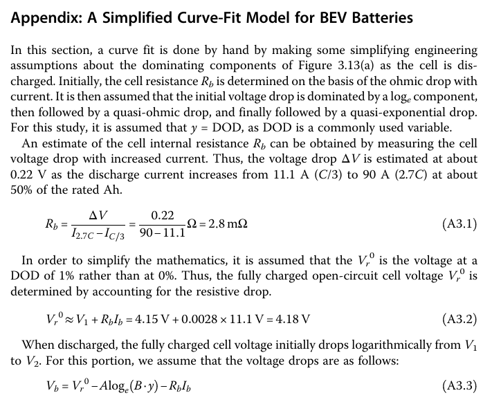 Solved Employ the battery modeling equations from Chapter 3 | Chegg.com