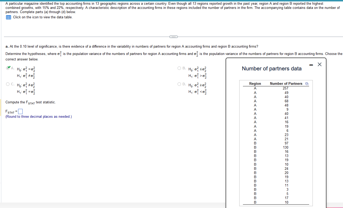 Solved partners. Complete parts (a) ﻿through (d) | Chegg.com
