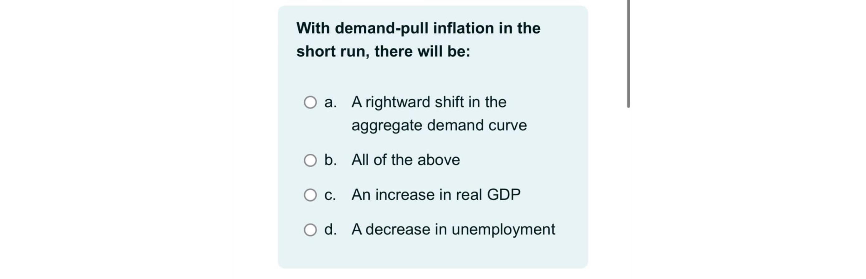 Solved With demand-pull inflation in the short run, there | Chegg.com