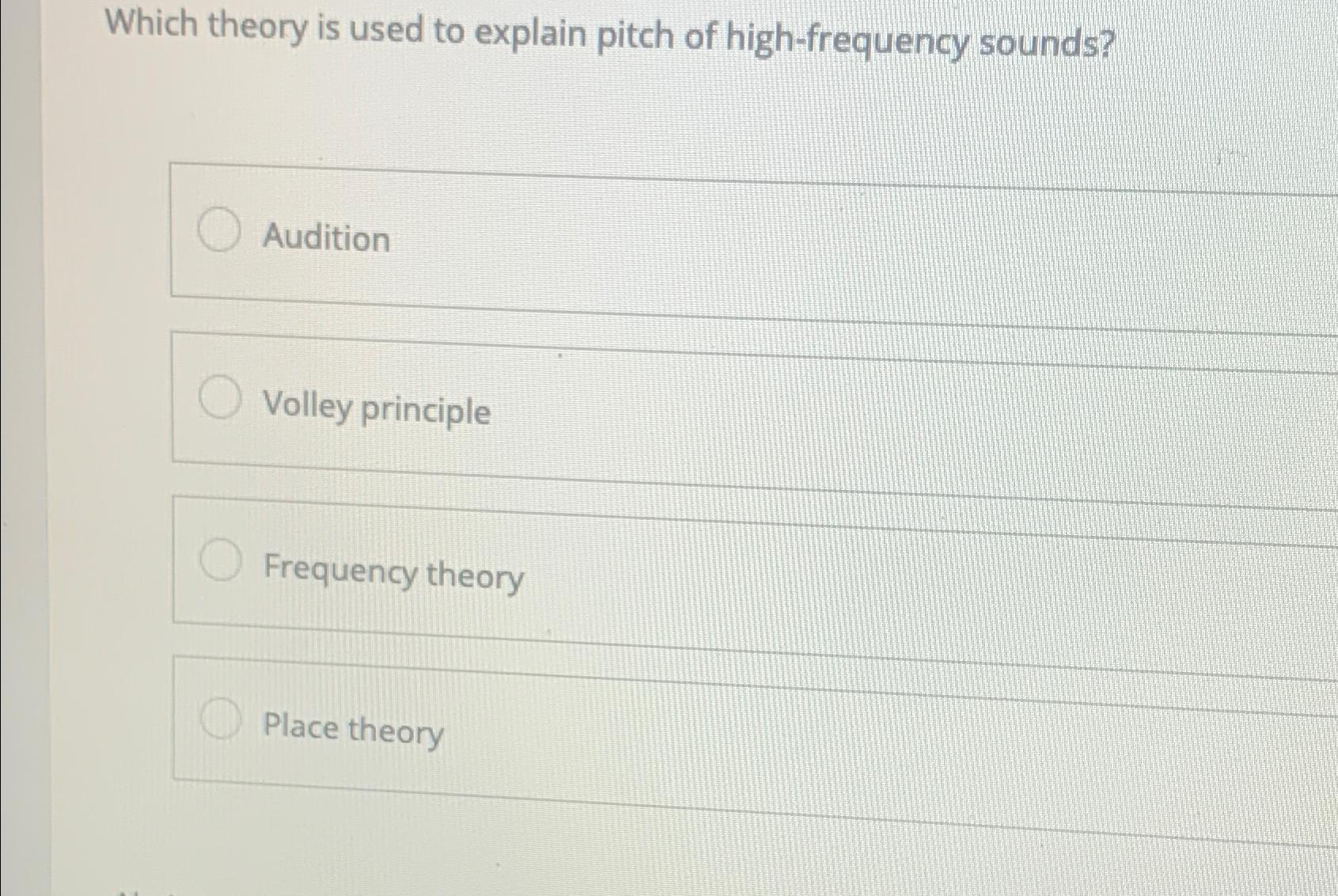 Solved Which theory is used to explain pitch of | Chegg.com