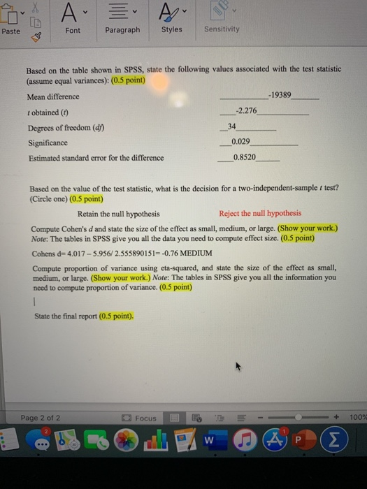 Solved can anyone help me with calculating the eta squared | Chegg.com