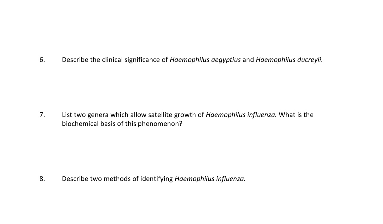 Solved Describe the clinical significance of Haemophilus | Chegg.com
