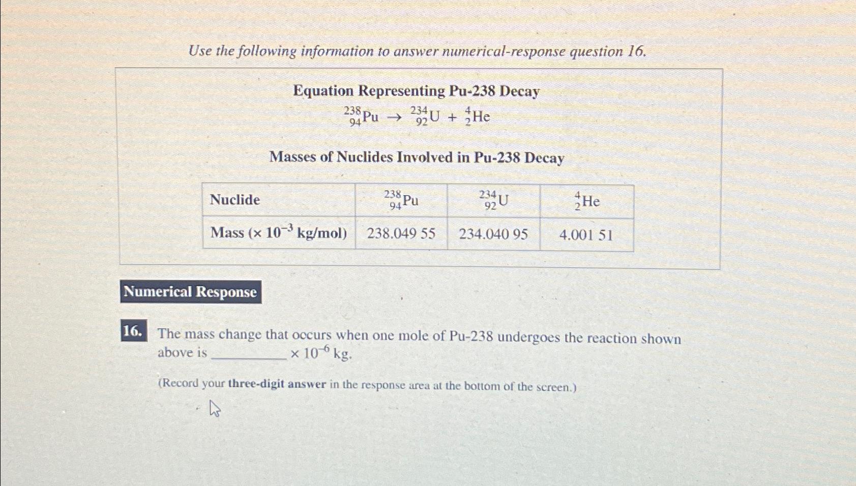 Solved Use the following information to answer | Chegg.com