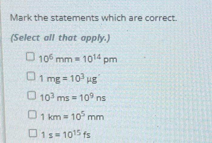 Solved Mark the statements which are correct. (Select all | Chegg.com