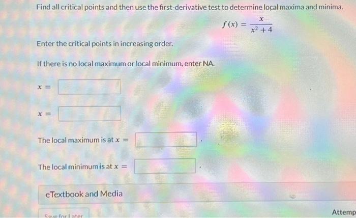 Find all critical points and then use the | Chegg.com
