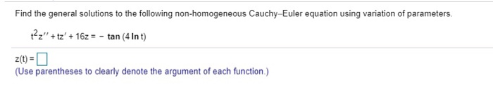 Solved Find the general solutions to the following | Chegg.com