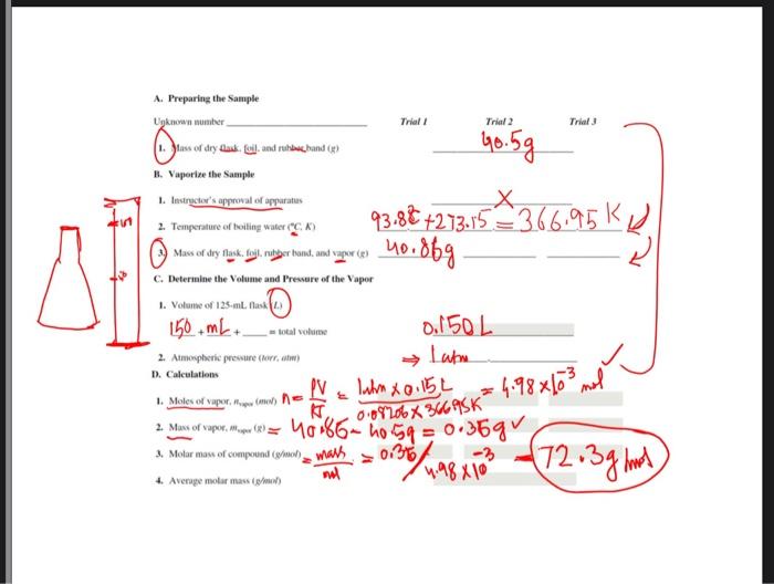 Solved Experiment 9 Report Sheet Molar Mass of a Volatile | Chegg.com