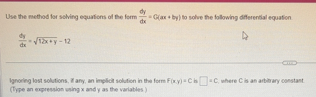 Solved Use the method for solving equations of the form | Chegg.com