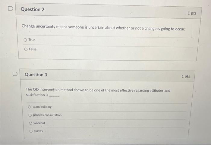 Solved Change uncertainty means someone is uncertain about | Chegg.com