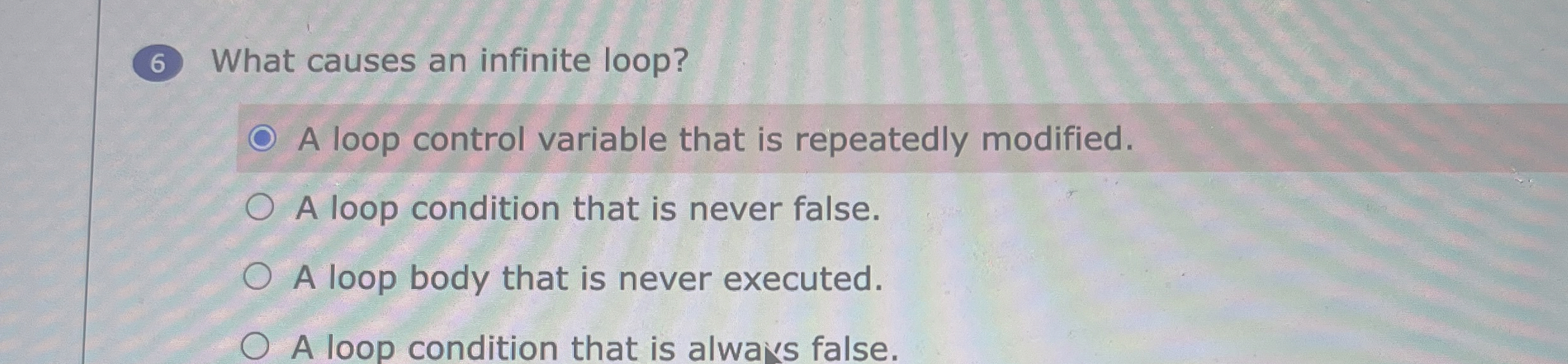 Solved What Causes An Infinite Loopa Loop Control Variable