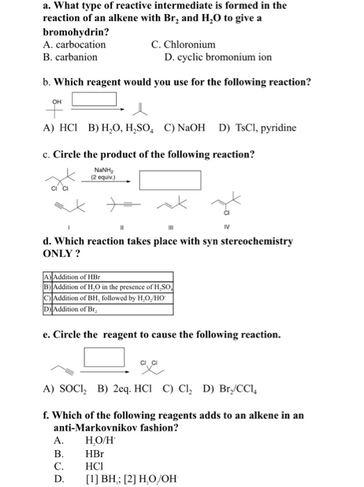 Solved What type of reactive intermediate is formed in the | Chegg.com