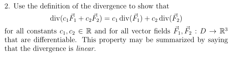 Solved Use the definition of the divergence to show | Chegg.com